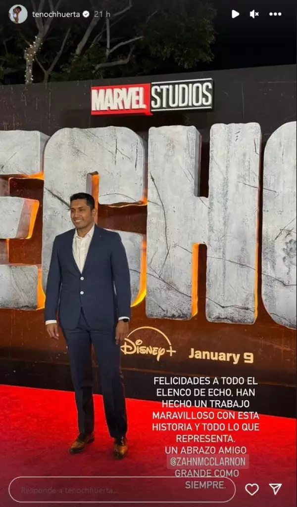 Tenoch Huerta reaparece en red carpet de Marvel