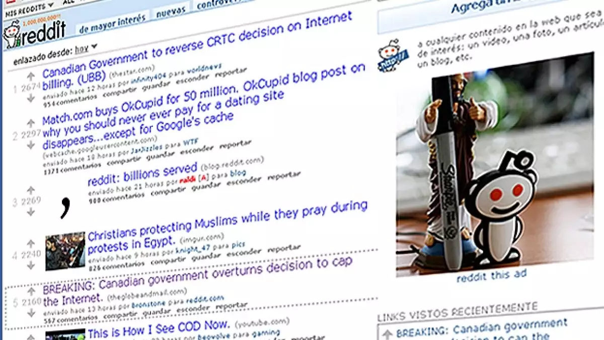 Reddit supera a Digg y rompe récord de 1,000 millones de páginas al mes