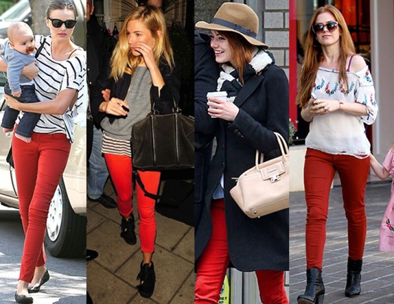 5 maneras de usar jeans rojos