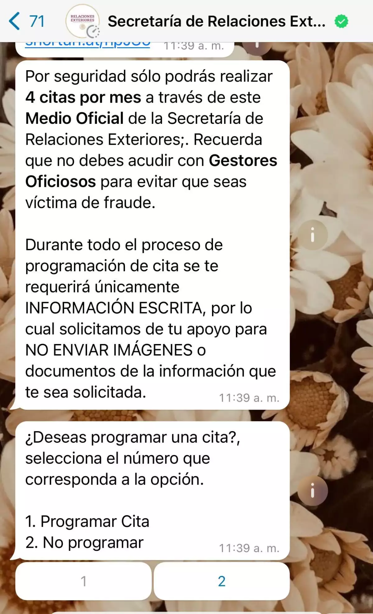 ¿Cómo sacar una cita para pasaporte en Whatsapp?