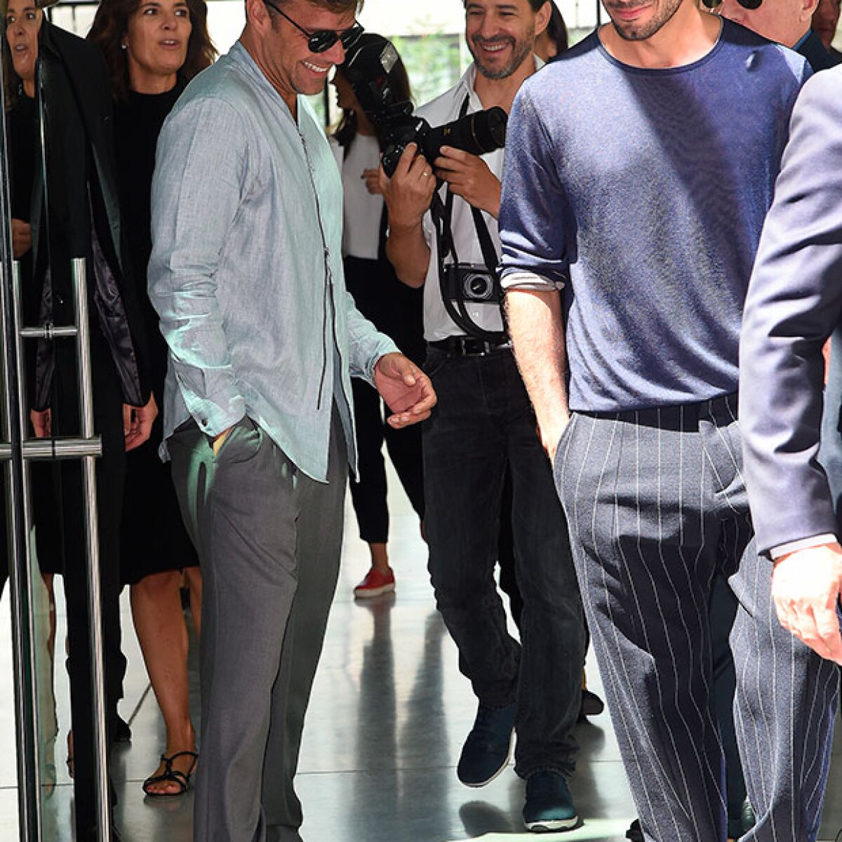 Ricky Martin y su novio, inseparables en el desfile de Armani