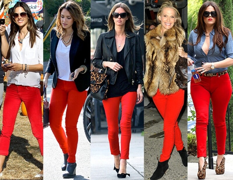 5 maneras de usar jeans rojos