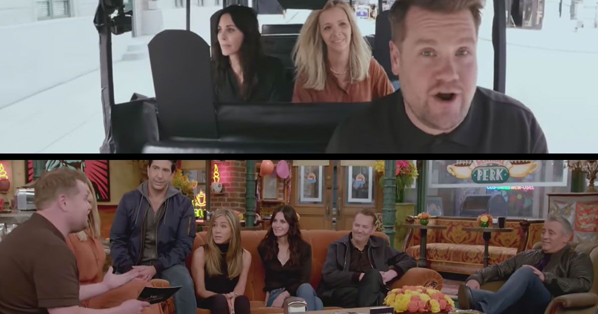Los protagonistas de Friends en un segmento improvisado de Carpool Karaoke