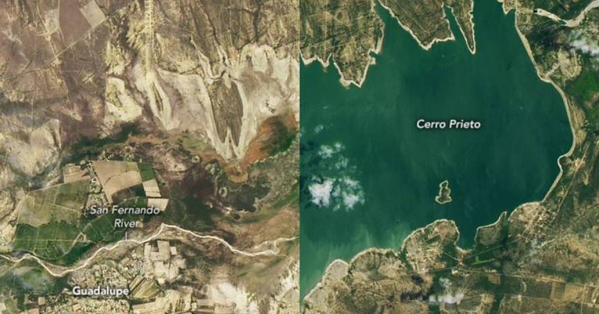 NASA revela fotos de la presa Cerro Prieto en Nuevo León