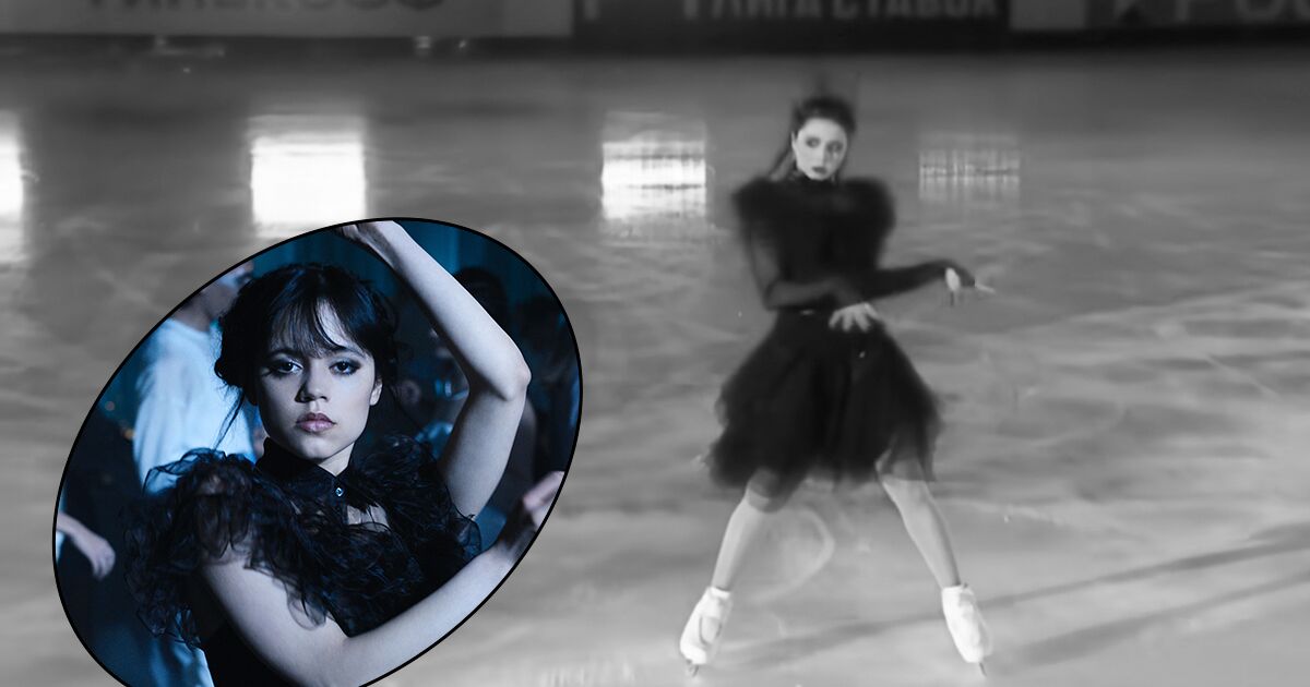 El baile viral de Merlina se recrea en hielo gracias a una patinadora ...