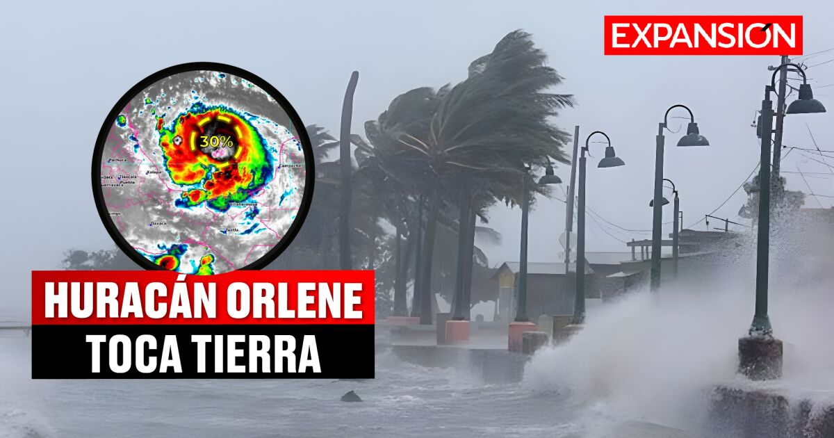 El huracán Orlene toca tierra debilitado a categoría uno