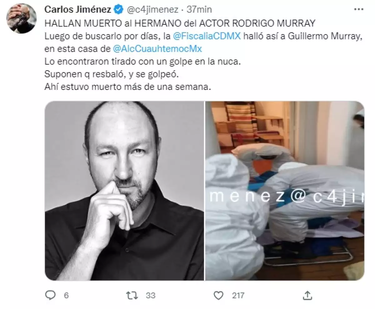 Rodrigo Murray revela la causa de muerte de su hermano luego de ...