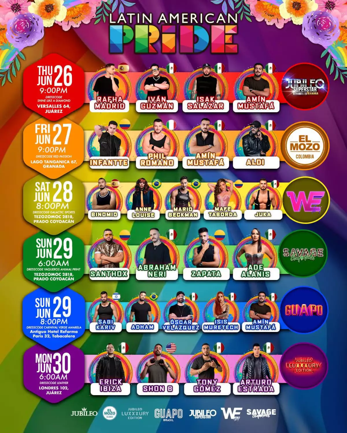 Latin American Pride 2025 en CDMX tendrá seis fiestas enfocadas en la ...