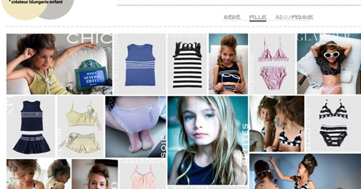 Ropa interior para niñas inspirada en lencería para mujeres