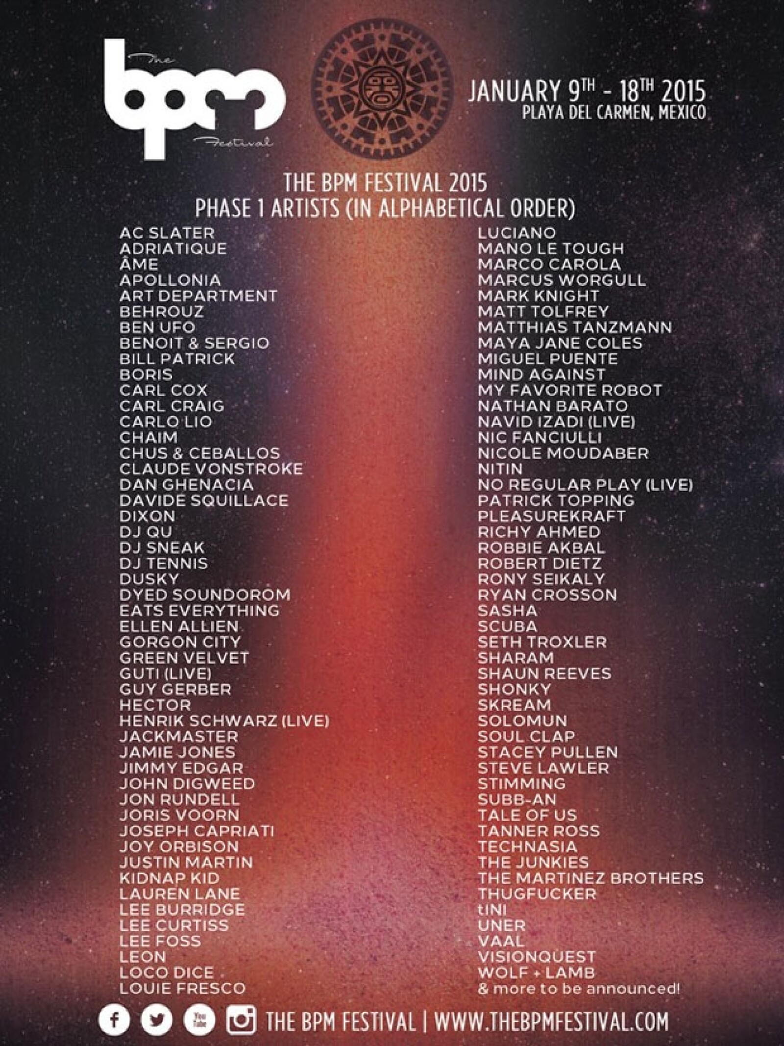 Quién recomienda... The BPM da a conocer 1ra fase de line up