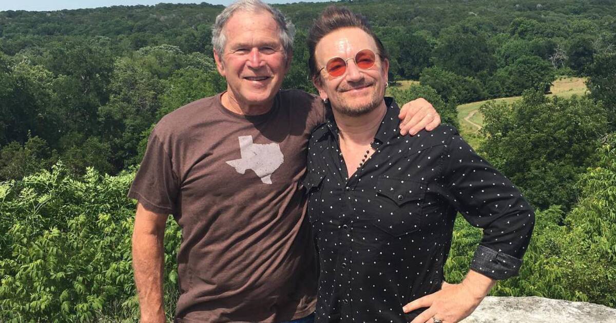 Así fue el encuentro tan sonado entre Bono y George Bush