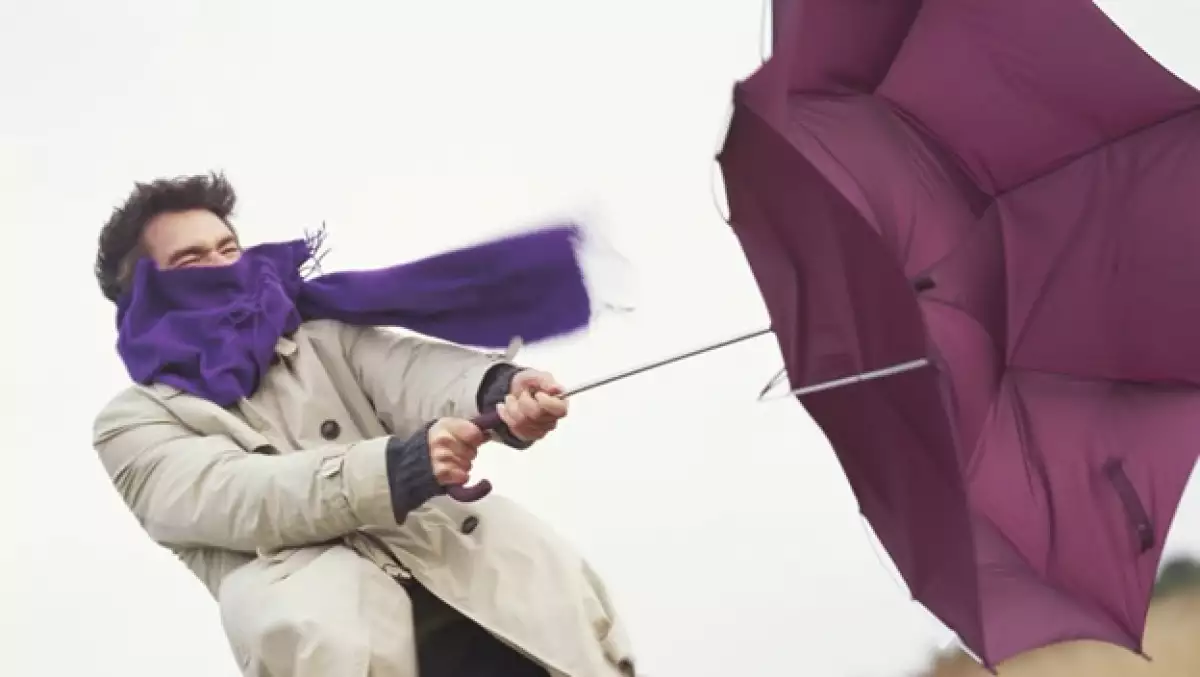 Una artista de Nueva York transforma sombrillas rotas en artículos de moda