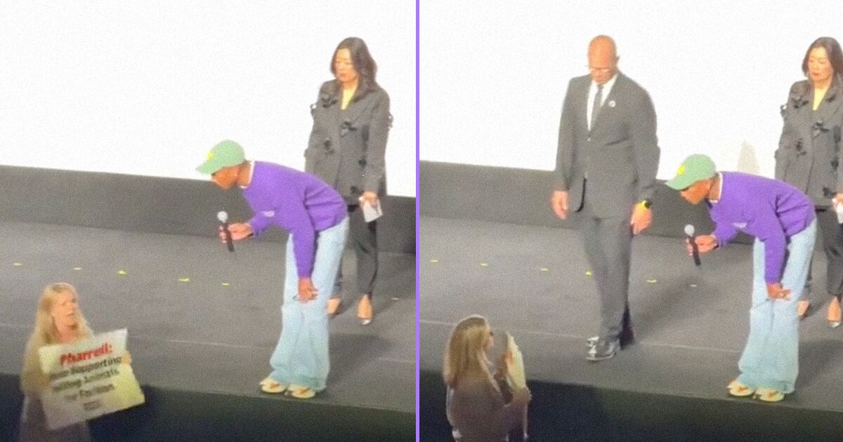 Pharrell Williams enfrenta a una protestante de PETA en el Festival de ...