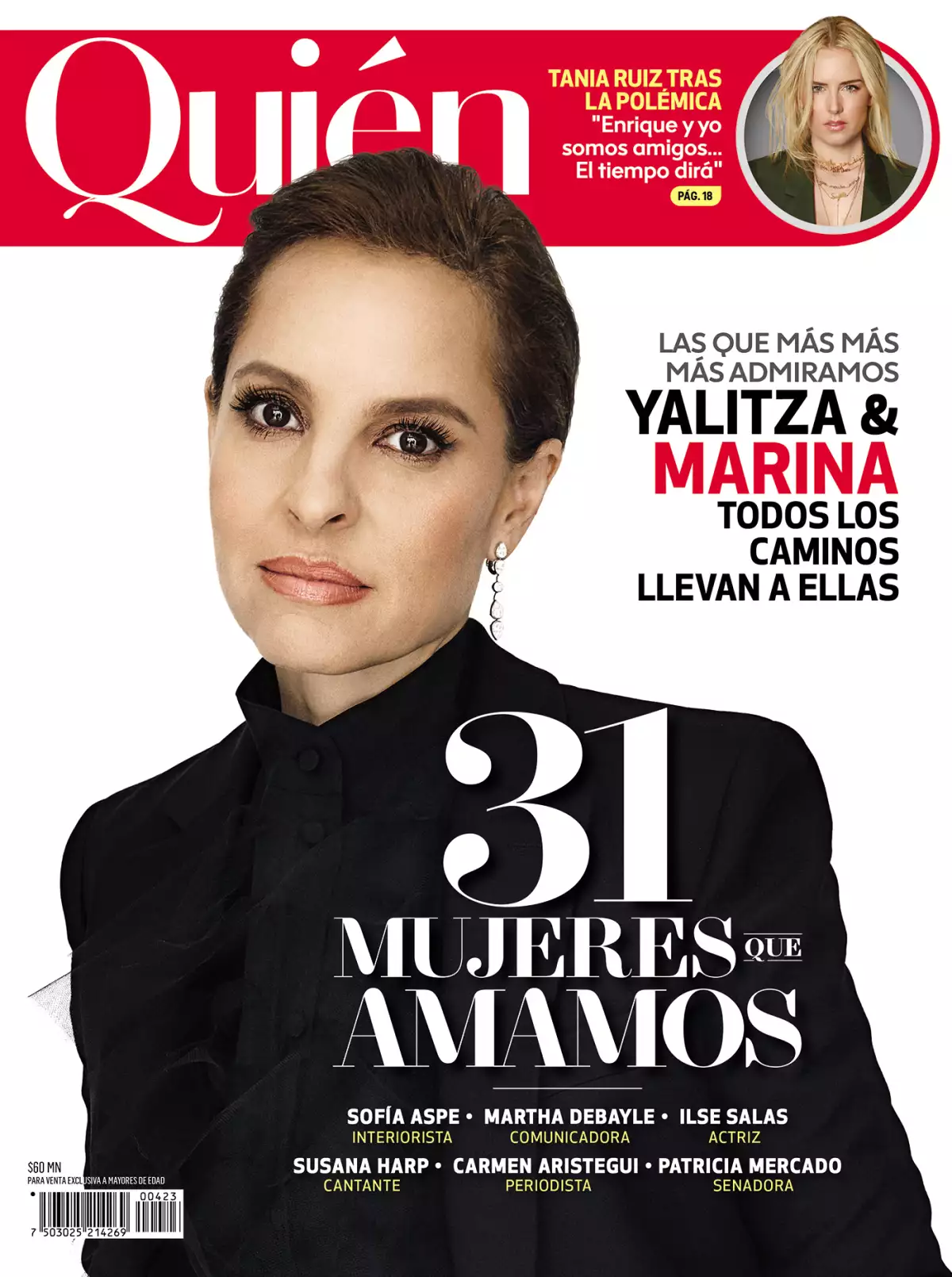 Yalitza Aparicio y Marina de Tavira reconocidas en 31 Mujeres que Amamos 2019